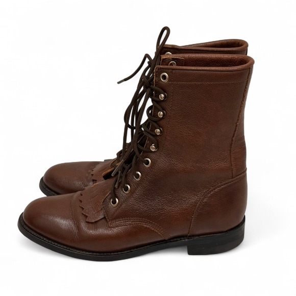 Justin Boots | Shoes | Vintage Justin Lacer Roper Kiltie Brown Cowgirl ...